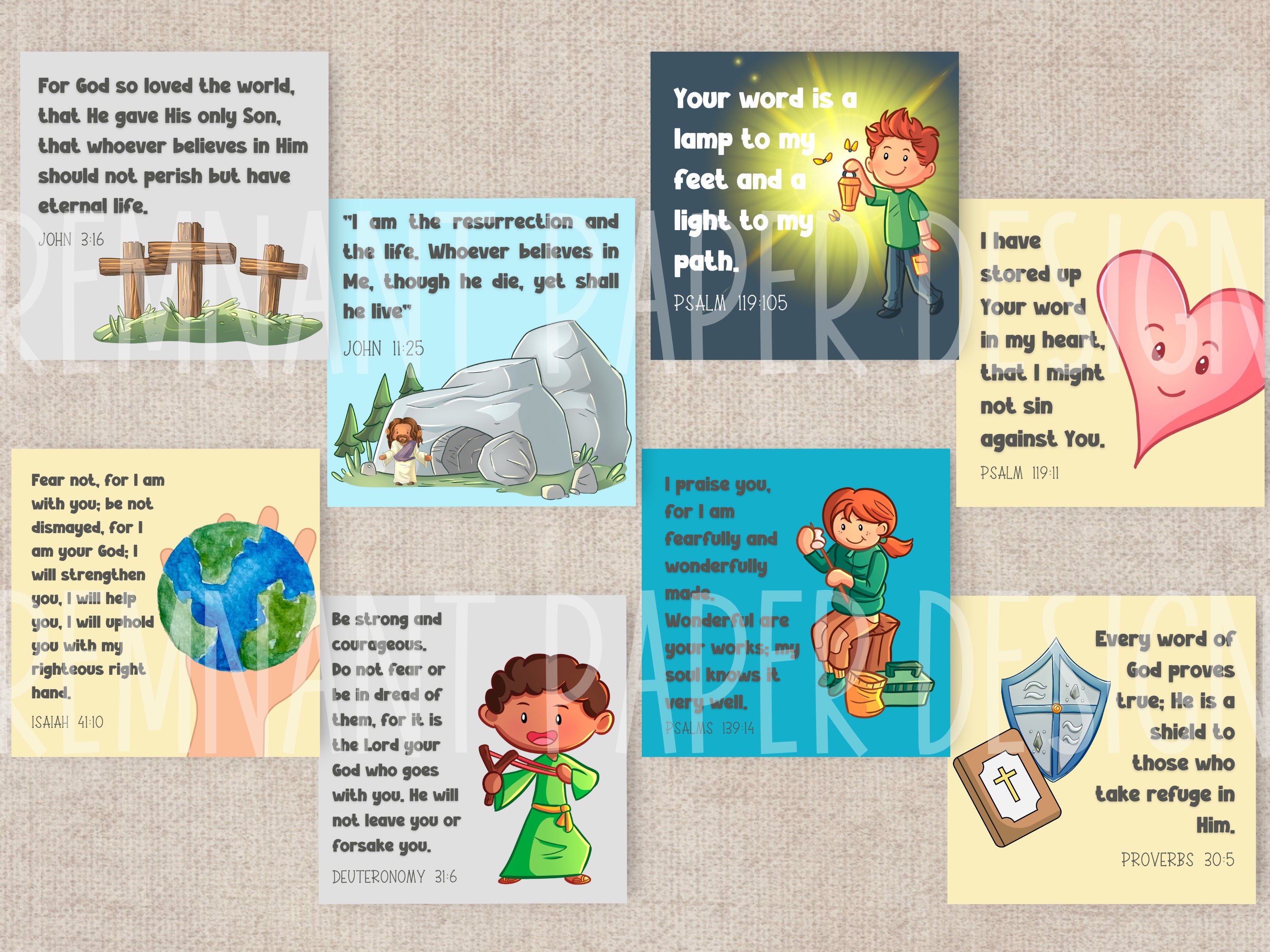 Simple Bible Verses for Kids Set of 40 INSTANT DOWNLOAD 4x4 With ...