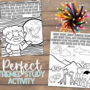 Noah's Ark Coloring Pages KJV | Genesis Bible Lesson | Scripture Study ...