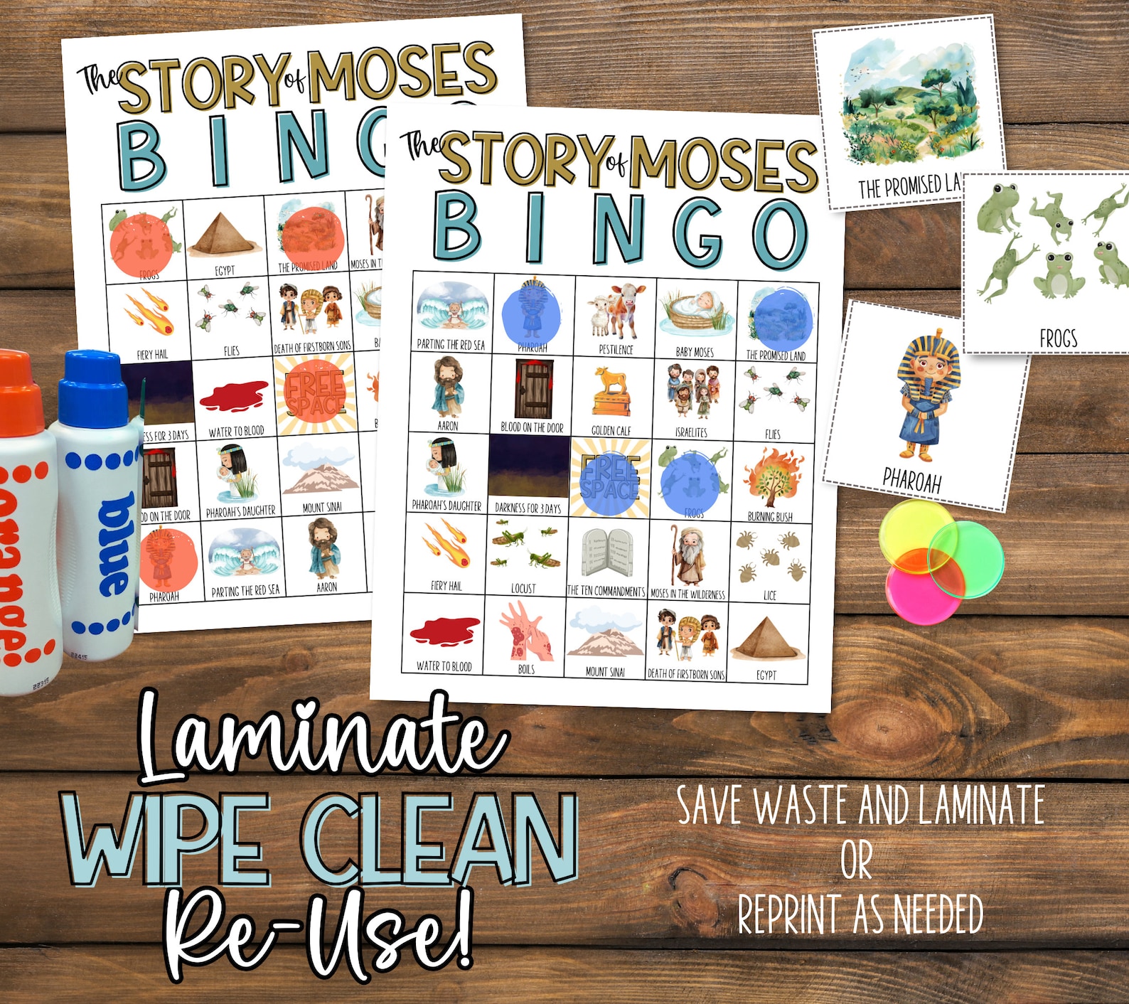 Bible Bingo for Preschool Youth | the Story of Moses | Sunday School ...