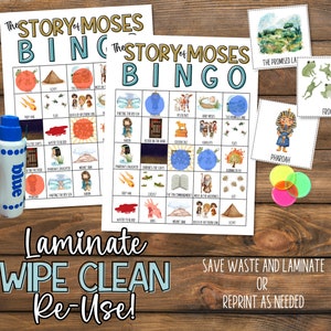 Bible Bingo for Preschool Youth | the Story of Moses | Sunday School ...