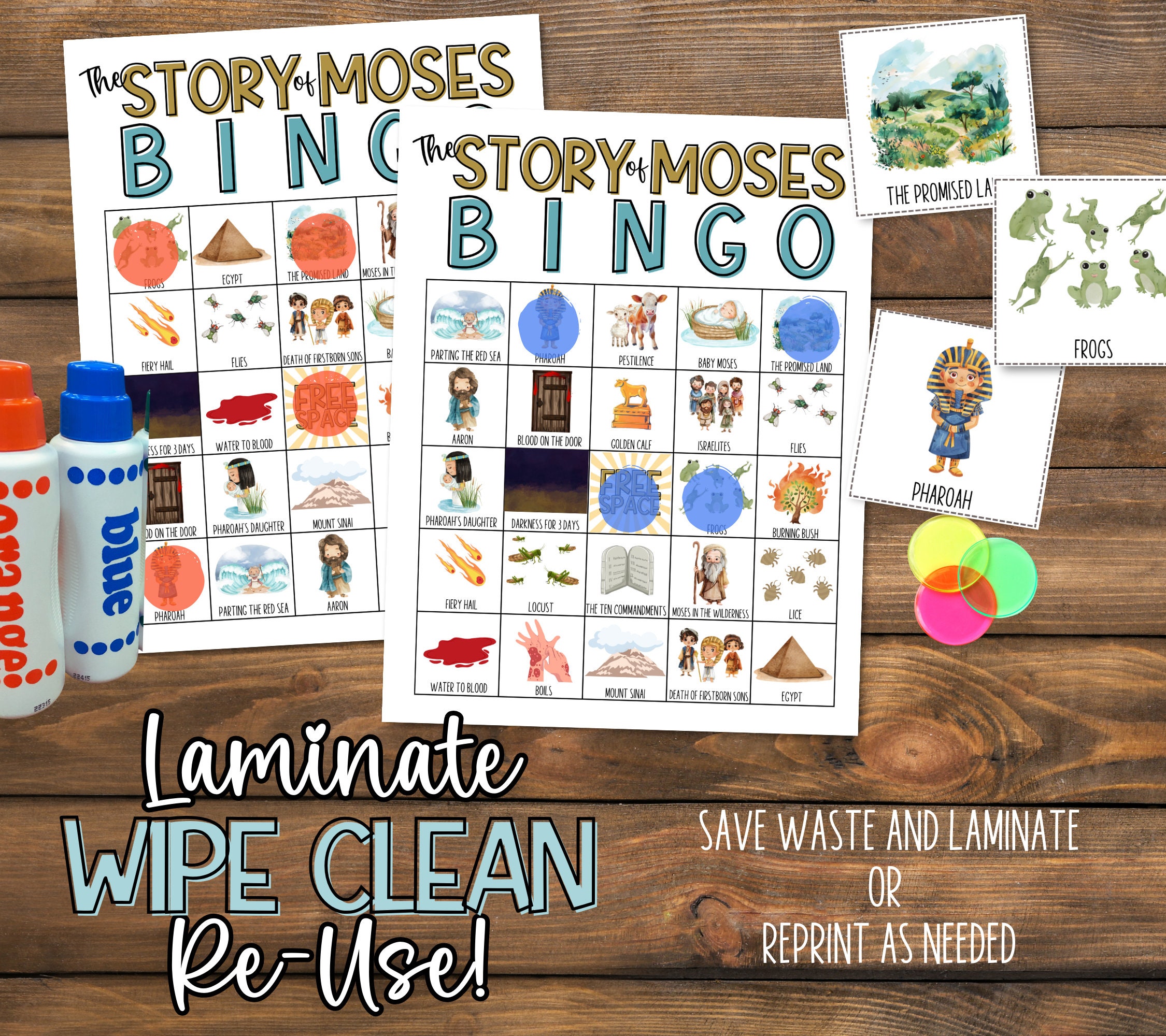 Bible Bingo for Preschool Youth | the Story of Moses | Sunday School ...