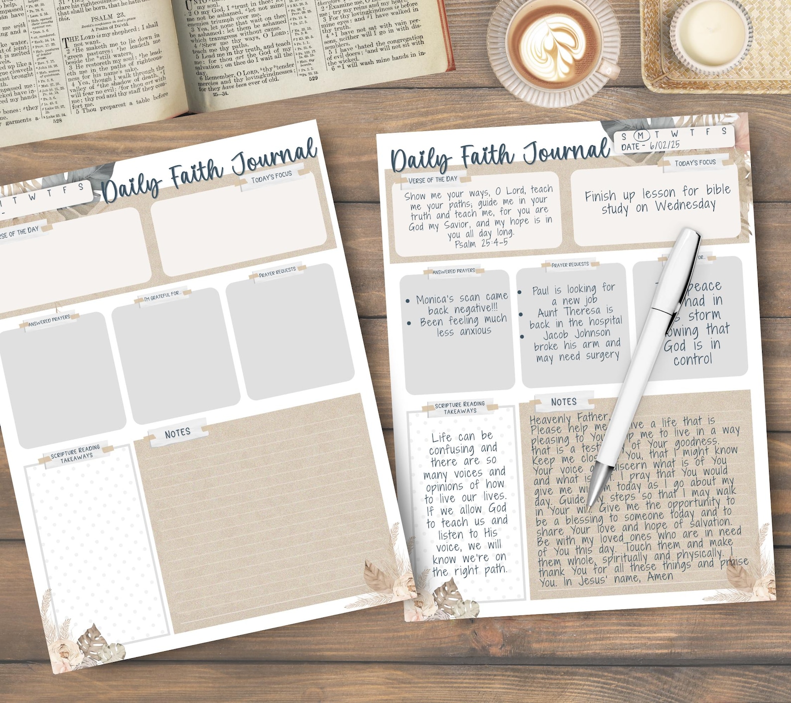 BEIGE Daily Faith Journal | Christian Journal Printable | Bible Study ...