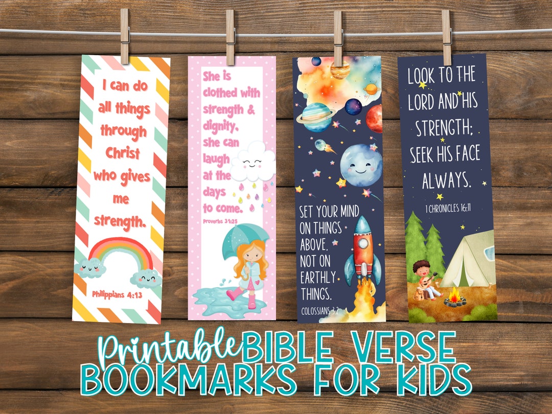 Printable Bible Verse Bookmarks for Kids | Boys & Girls Designs | Kids ...