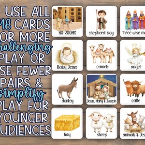 Nativity Printable Game Memory Match | Christmas Nativity Story Sunday ...