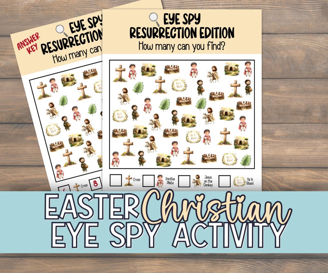 Easter Christian I Spy Printable Activity for Kids | Resurrection ...