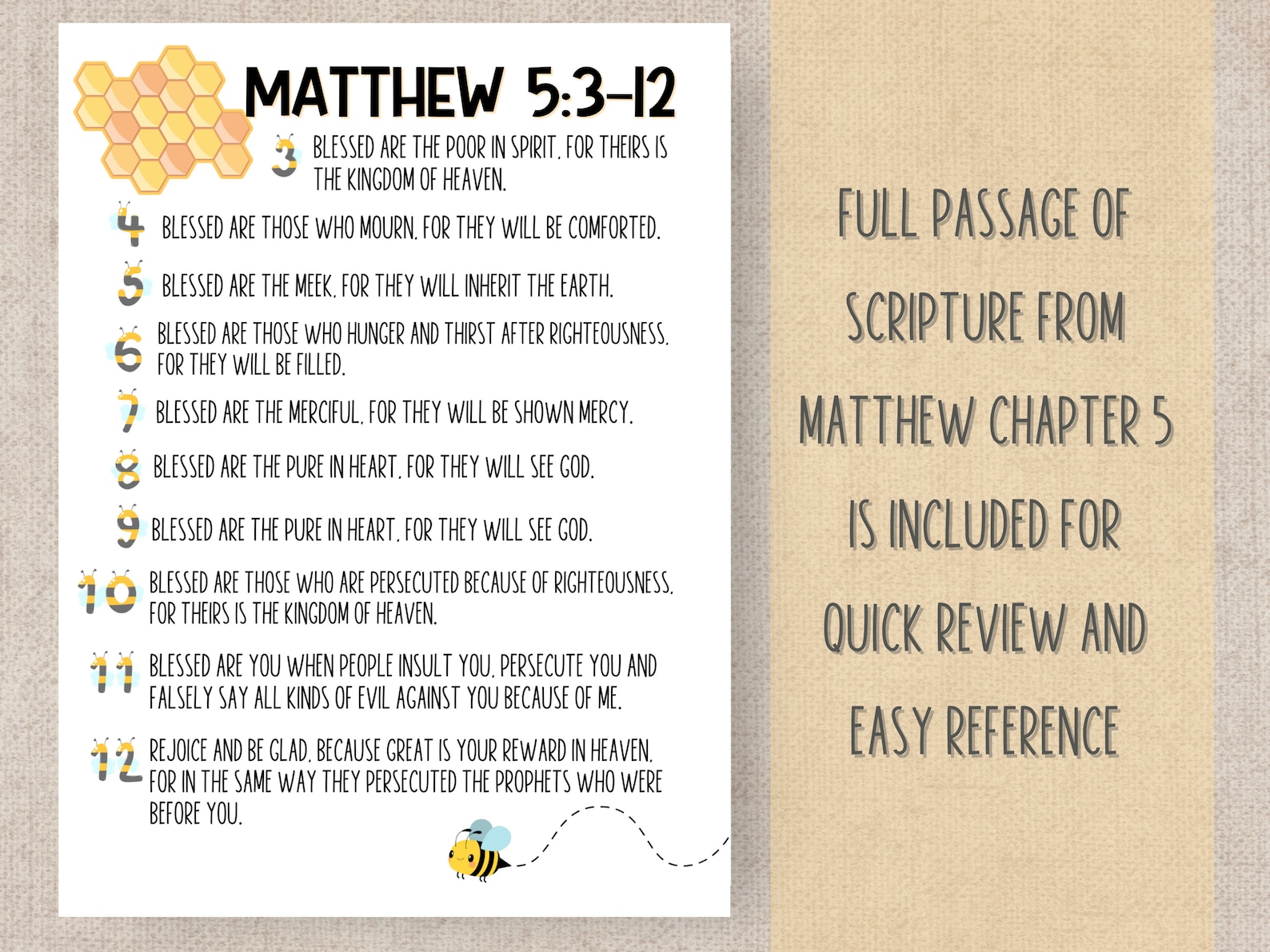 Beatitudes Bible Study Lesson for Kids INSTANT DOWNLOAD Preschool Bible ...