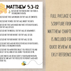 Beatitudes Bible Study Lesson for Kids | INSTANT DOWNLOAD | Preschool ...