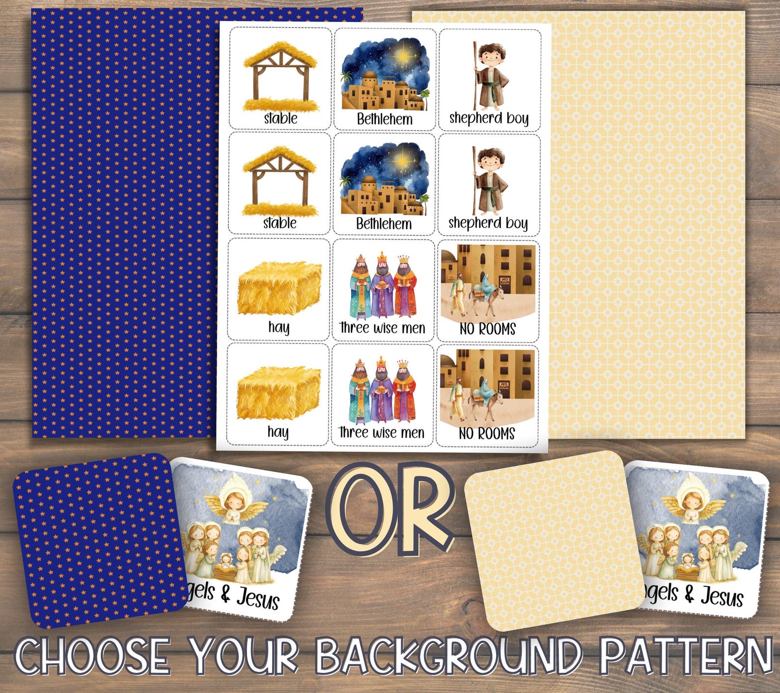 Nativity Printable Game Memory Match | Christmas Nativity Story Sunday ...