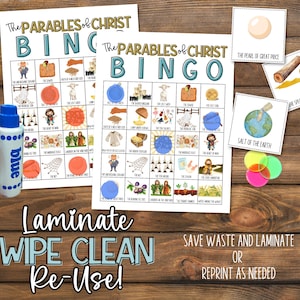 Bible Bingo for Preschool "the Parables of Christ" Game | Youth Sunday ...