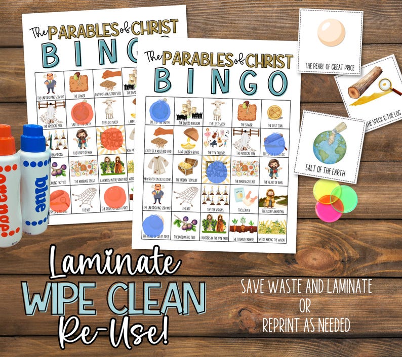 Bible Bingo for Preschool "the Parables of Christ" Game | Youth Sunday ...