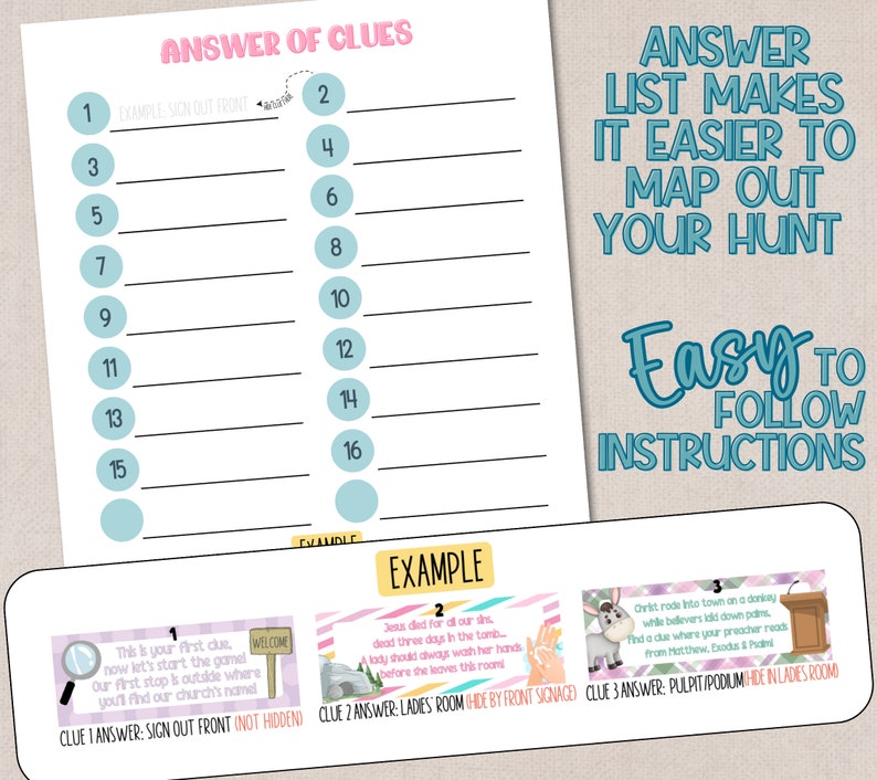 Easter Church Scavenger Hunt | Egg Hunt Clues | Resurrection Sunday ...