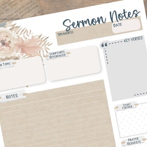 Sermon Notes for Happy Planner | Church Meeting Notes | Beginner Bible ...