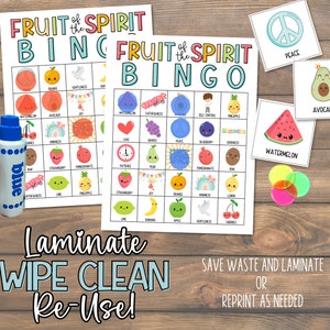 Fruit of the Spirit Bingo | Bible Bingo for Kids | Sunday School Lesson ...