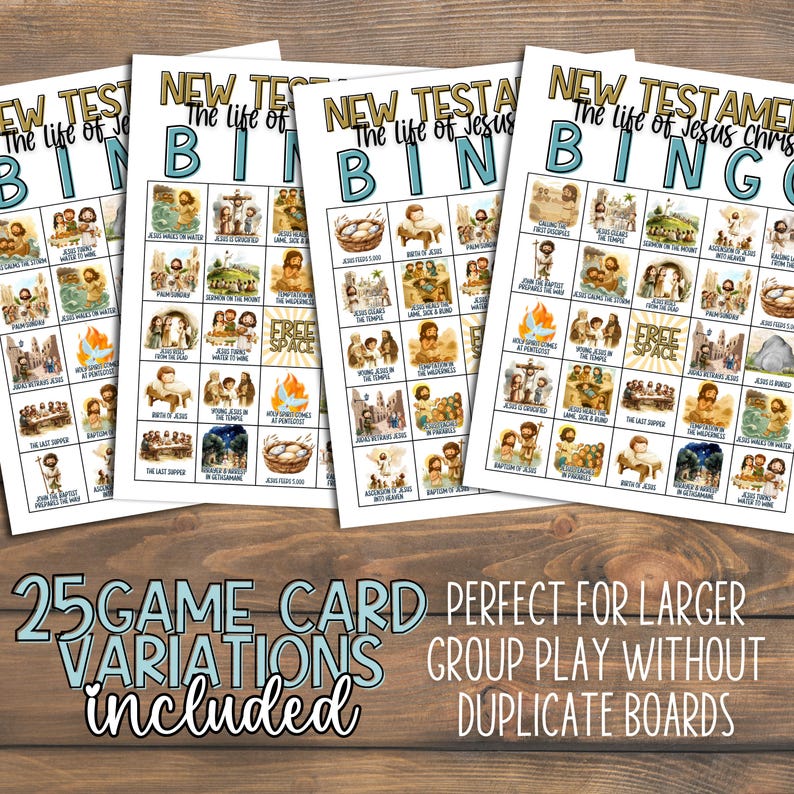 New Testament Bingo – the Life of Jesus Christ | Printable Bible Bingo ...