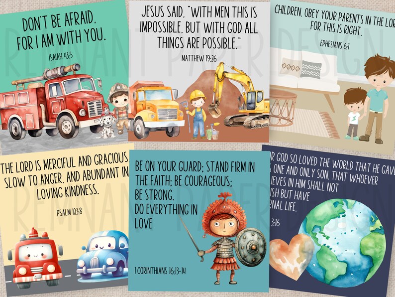Simple Bible Verse Card Pack for Boys | Instant Download | Bible ...