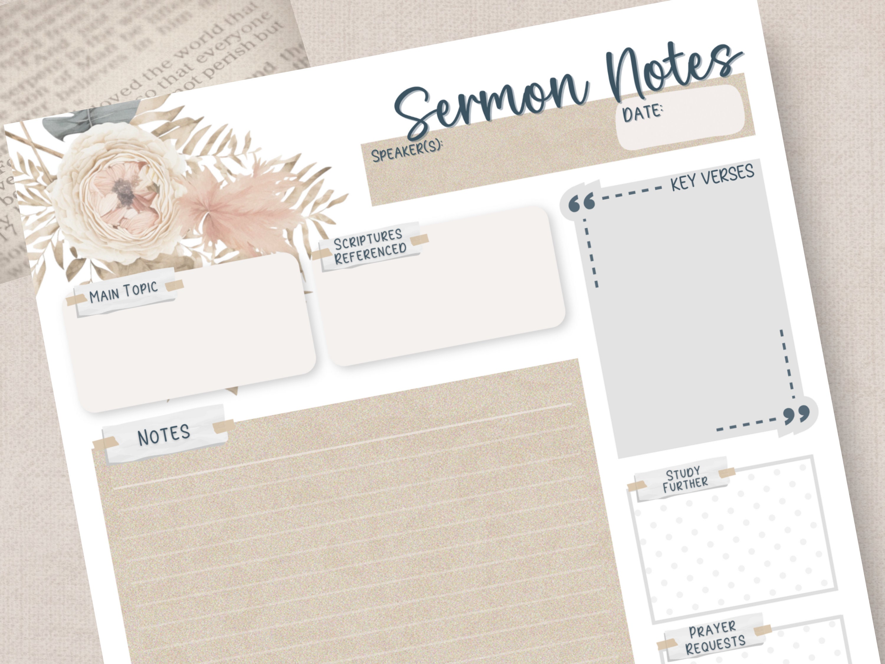 Sermon Notes for Happy Planner Church Meeting Notes Beginner Bible ...