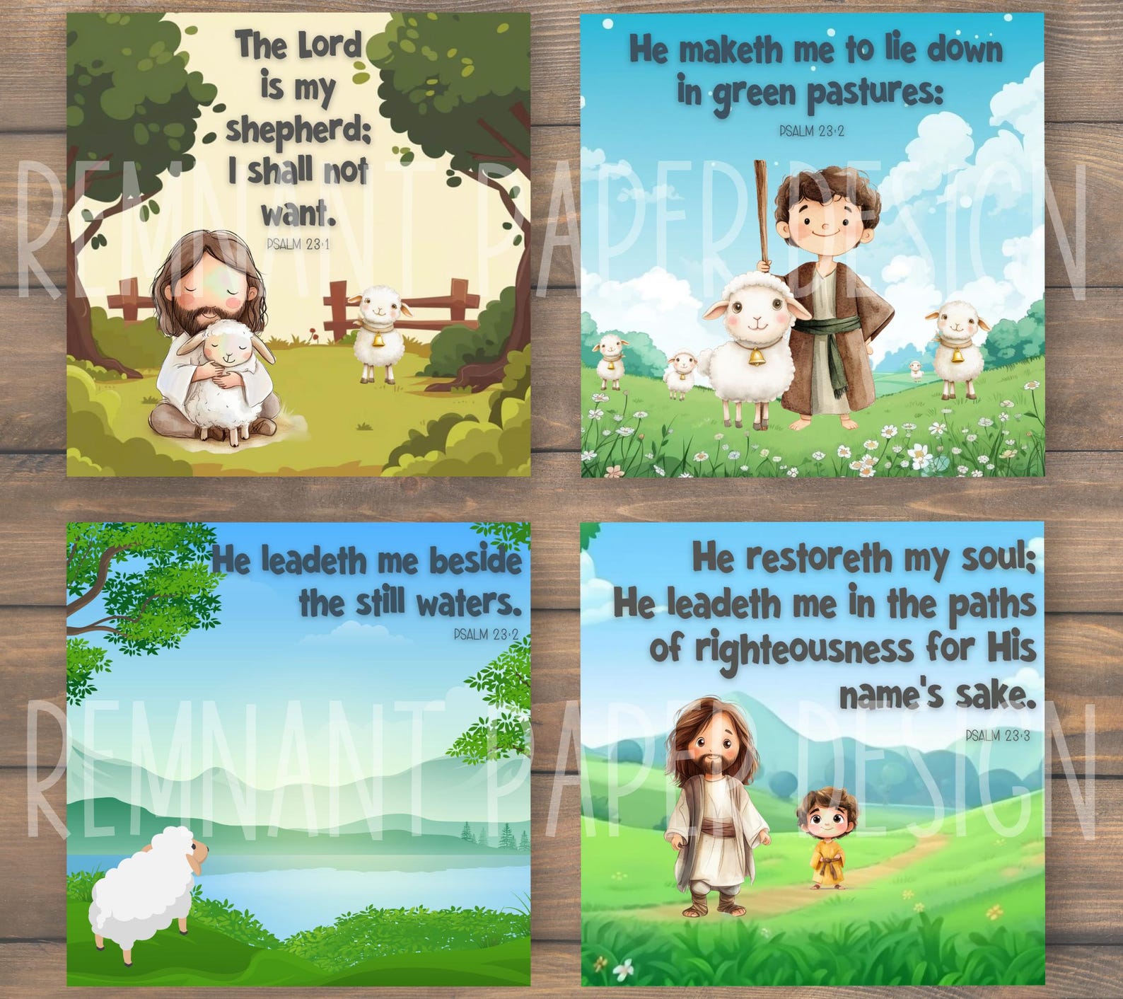 Psalm 23 Activity Memory Verse Cards for Kids | Sunday School Lesson ...