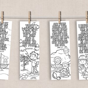 Bible Verse Coloring Bookmarks for Kids | Set of 8 | Instant Download ...