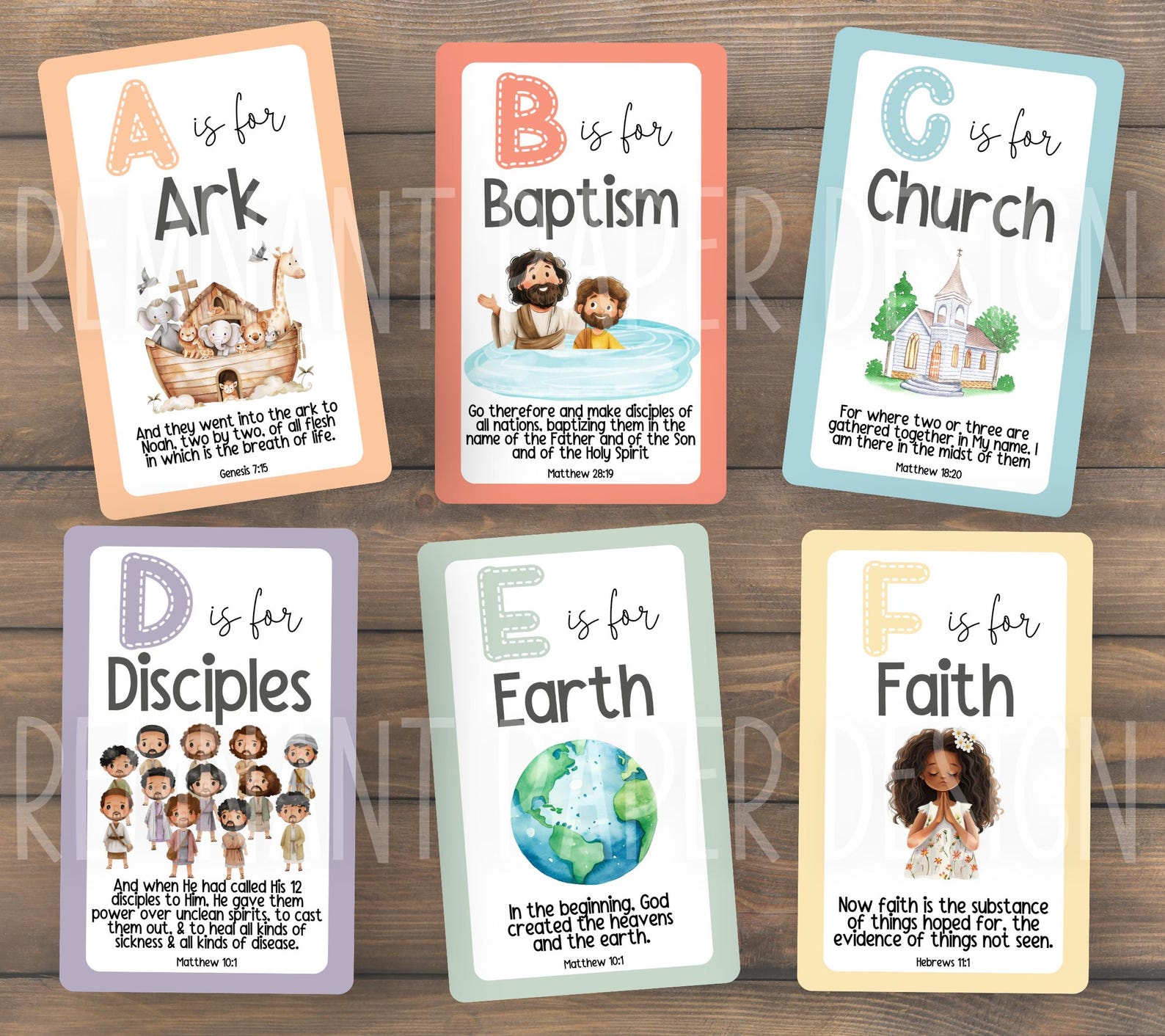ABC Bible Flashcards Preschool | Children's Bible Study | Scripture ...
