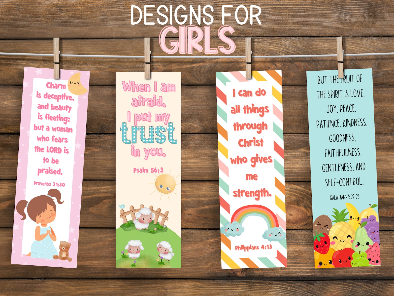 Printable Bible Verse Bookmarks for Kids Boys & Girls Designs Kids ...
