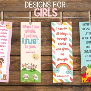 Printable Bible Verse Bookmarks for Kids | Boys & Girls Designs | Kids ...