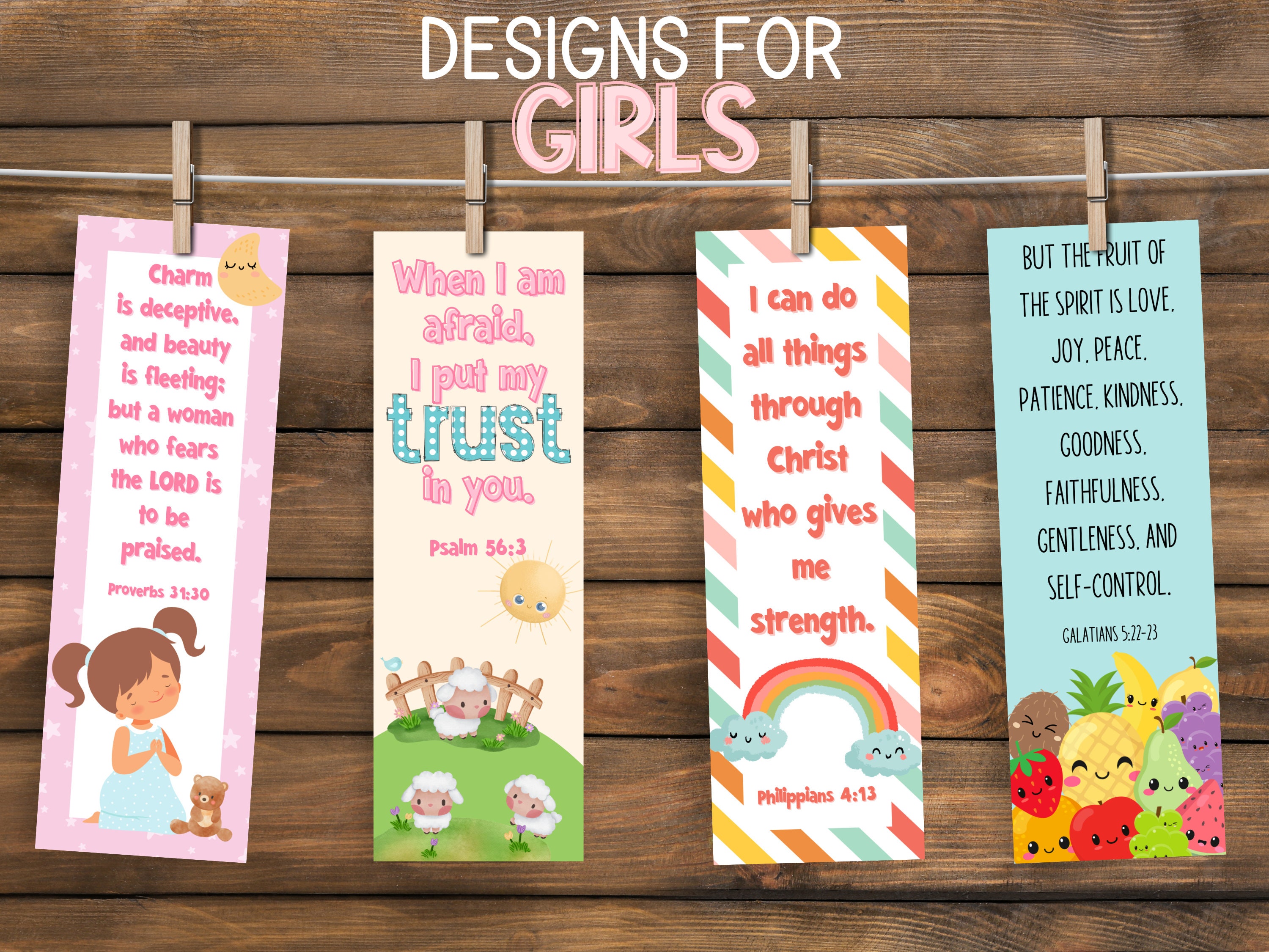 Printable Bible Verse Bookmarks for Kids Boys & Girls Designs Kids ...