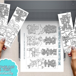 Bible Verse Coloring Bookmarks for Kids | Set of 8 | Instant Download ...