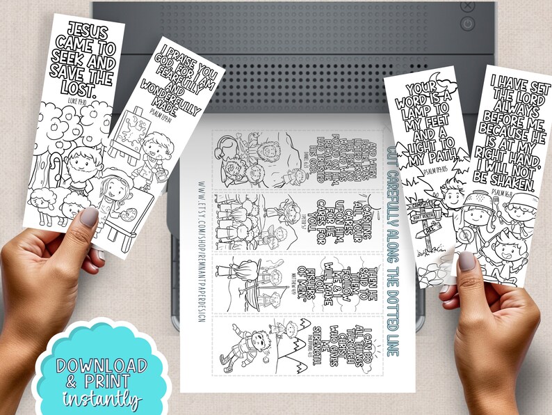 Bible Verse Coloring Bookmarks for Kids | Set of 8 | Instant Download ...