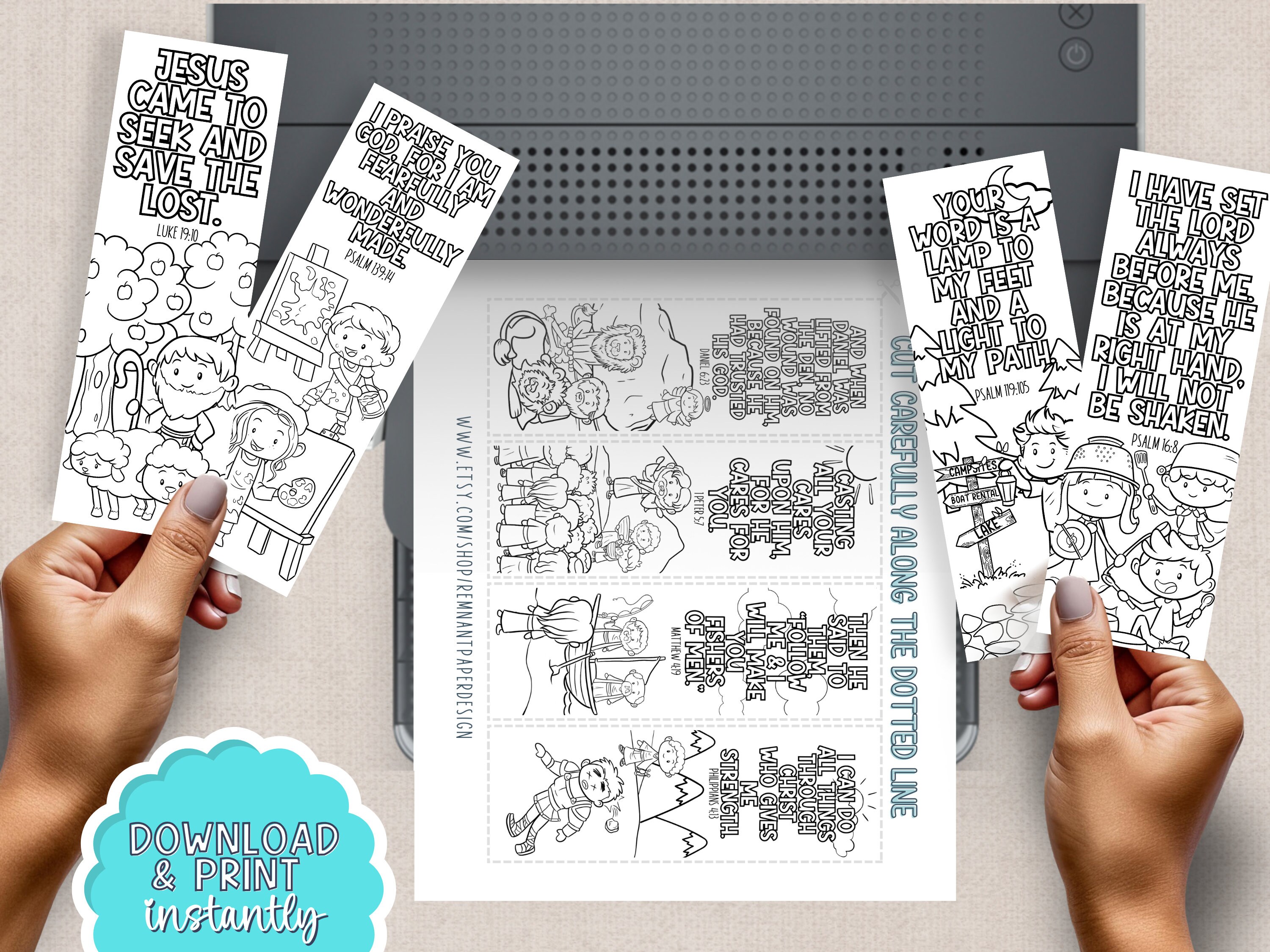 Bible Verse Coloring Bookmarks for Kids Set of 8 Instant Download Kids ...