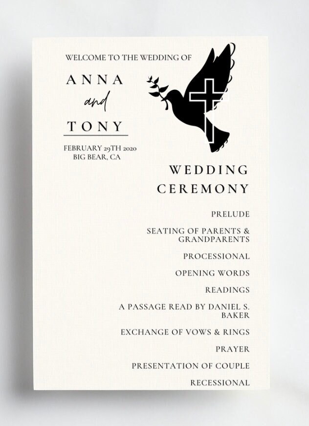 Catholic Wedding Program Template Catholic Wedding Wedding Template ...