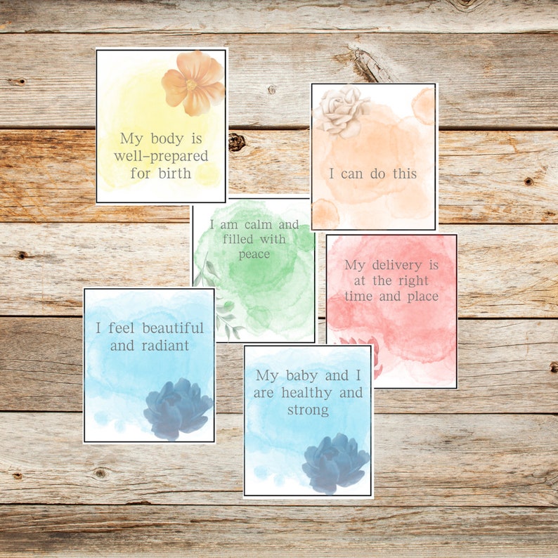 Pregnancy Affirmation Cards Printable Birthing Affirmations Card Deck ...