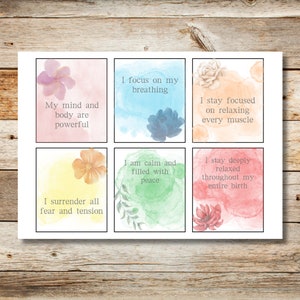 Pregnancy Affirmation Cards Printable Birthing Affirmations Card Deck ...