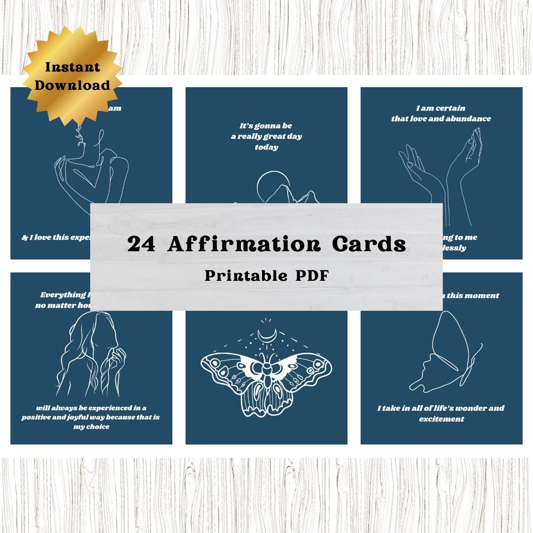 Affirmation Cards Printable Affirmations Card Deck Digital File ...