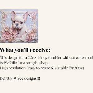 3D Frenchie Tumbler Wrap Quilled Paper Digital Download 20oz Skinny ...