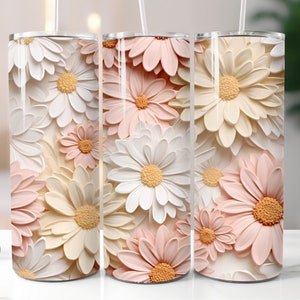 3D Daisies Tumbler Wrap Quilled Paper Digital Download 20oz - Etsy