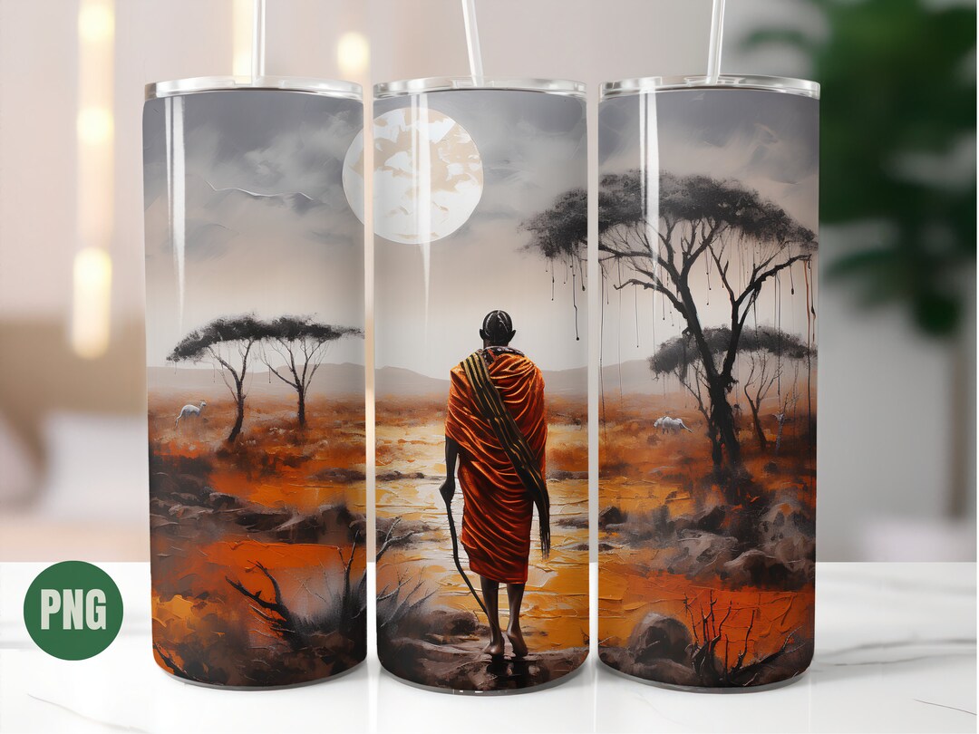 3D Masai Tumbler Wrap Digital Download 20oz Skinny 3D Black Woman ...
