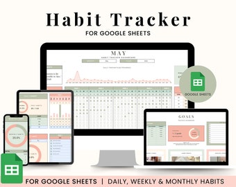 2024 Habit Tracker Spreadsheet Google Sheets Template Daily Habit ...
