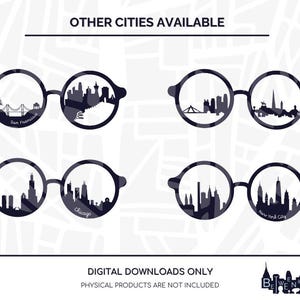 Los Angeles Skyline Corb Glasses Svg LA Landmarks Silhouette Vector ...