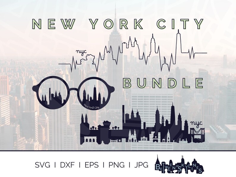 New York City Skyline Svg Bundle NYC Clip Art Landmarks Silhouette ...