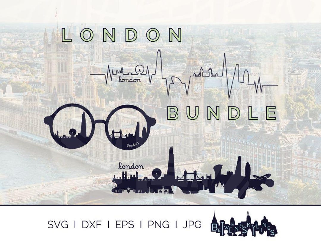 London Skyline Bundle: Landmarks Silhouette Vector SVG, PNG, JPG ...