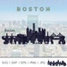 Boston Skyline Svg Boston Clip Art Landmarks Silhouette Vector Graphics ...