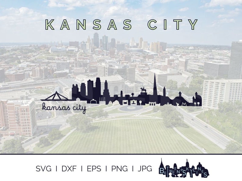 Kansas City Skyline Silhouette: Vector Landmarks SVG, PNG, JPG (digital ...