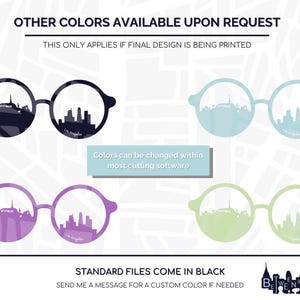 Los Angeles Skyline Corb Glasses Svg LA Landmarks Silhouette Vector ...