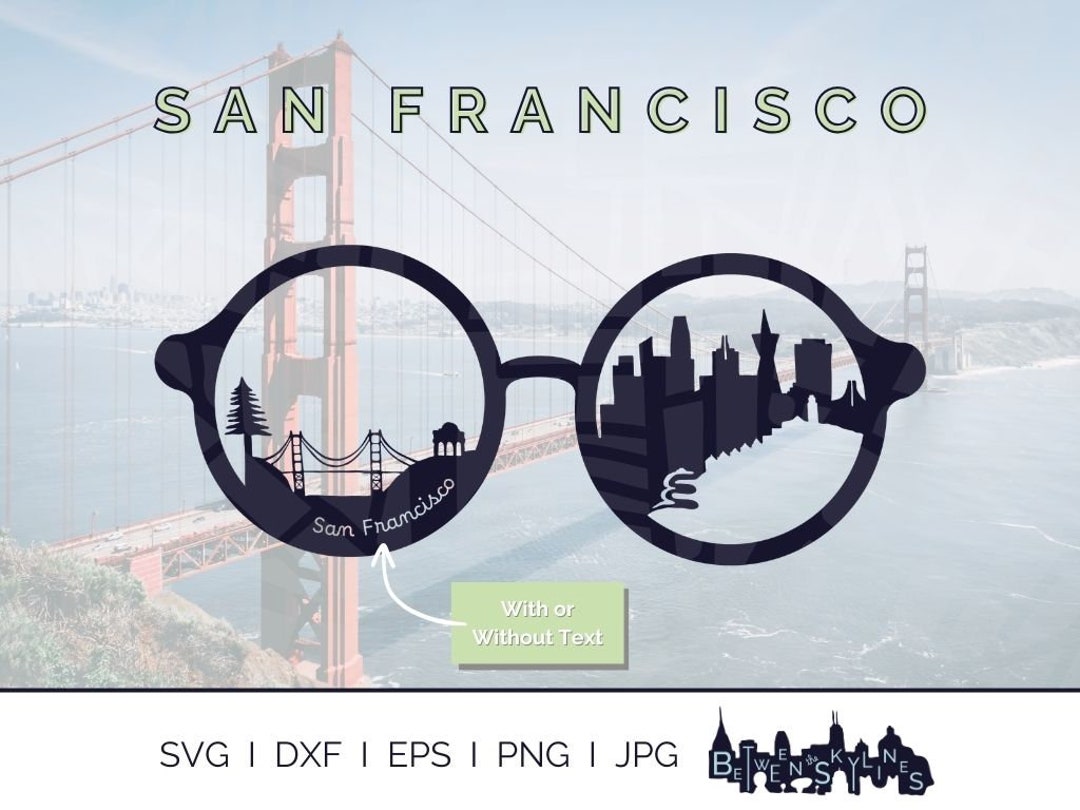 San Francisco Skyline Corb Glasses Svg San Francisco Landmarks ...