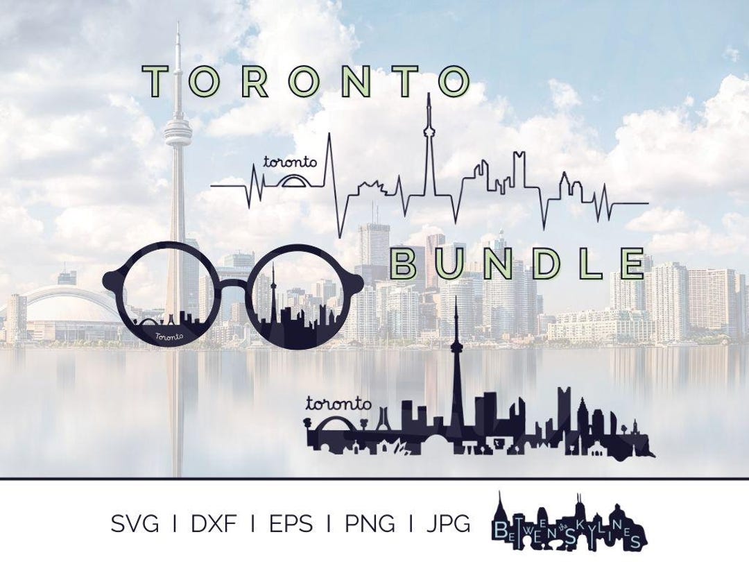 Toronto Skyline Svg Bundle Toronto Clip Art Landmarks Silhouette Vector ...