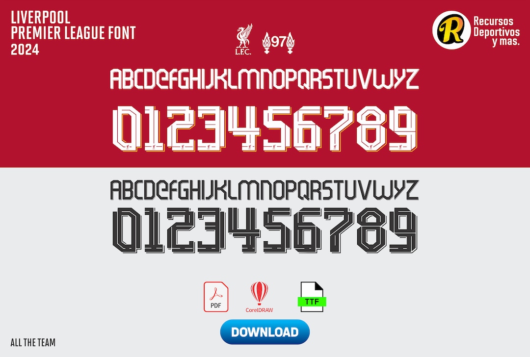 Font Liverpool 2023 2024 CRD, PDF, Ttf Format - Etsy