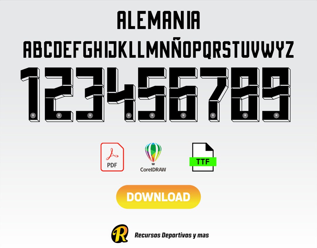 Font Vector Jersey Germany EURO CUP 2024 Font TTF, Pdf, Crd - Etsy UK