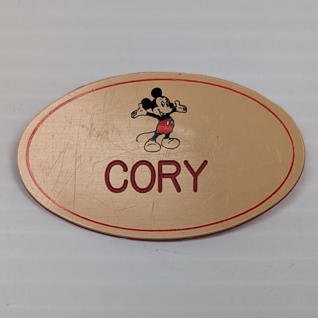 Vintage Disneyland 1980's Cast Members CORY Name Tag Badge - Etsy