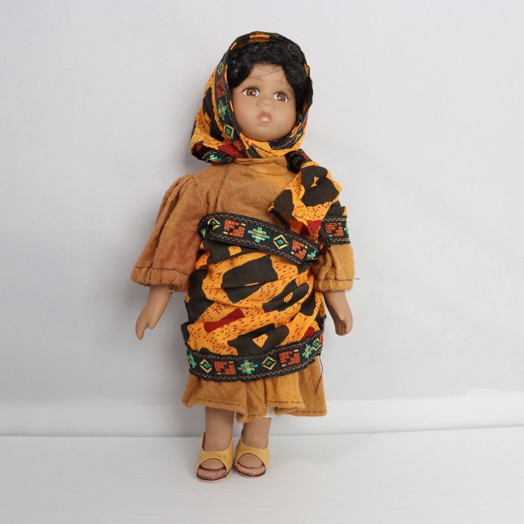 Vtg Phoenix Custom Promotion 8 Porcelain Doll Cloth Body African ...