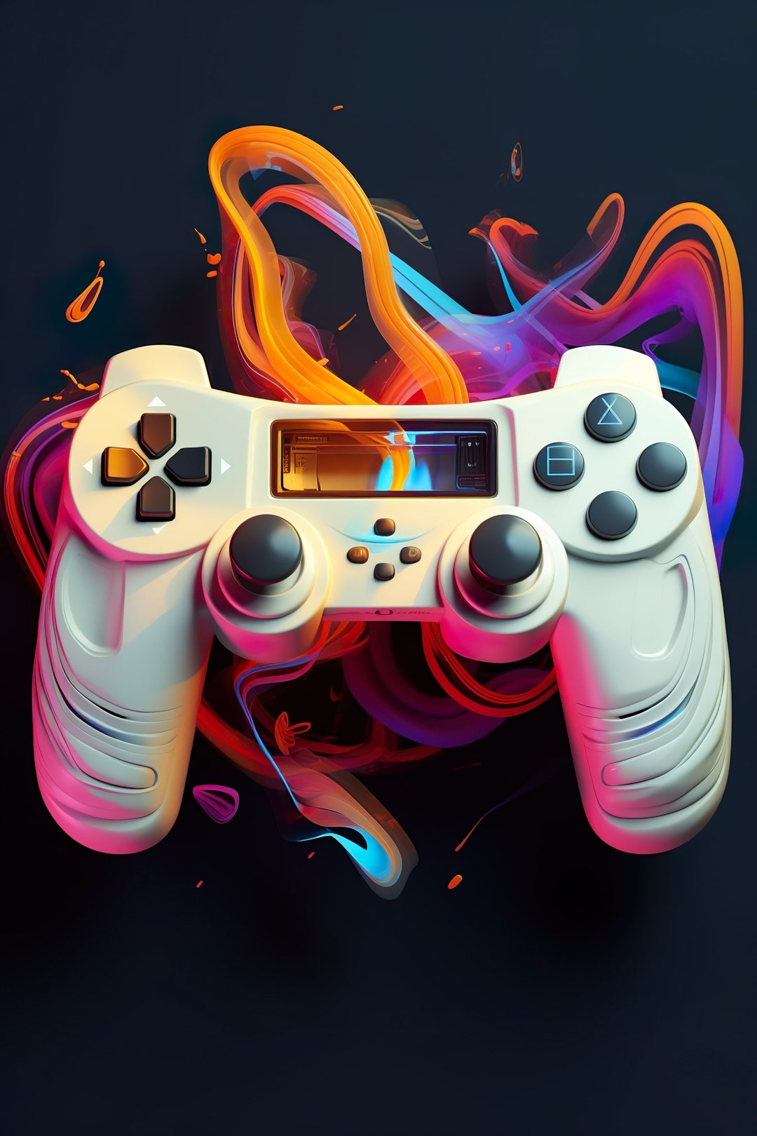 Neon Abstract Art Gaming Controller - Etsy